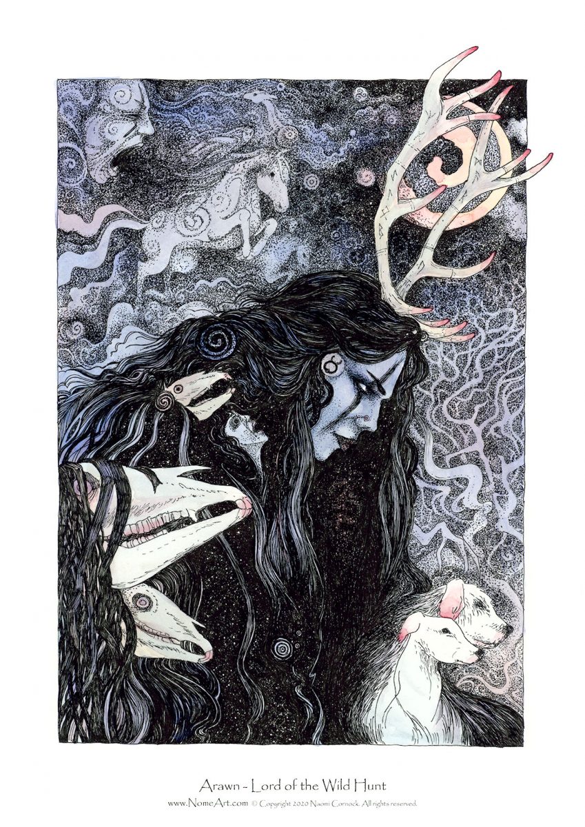 Arawn Lord of the Wild Hunt - Art of Naomi Cornock